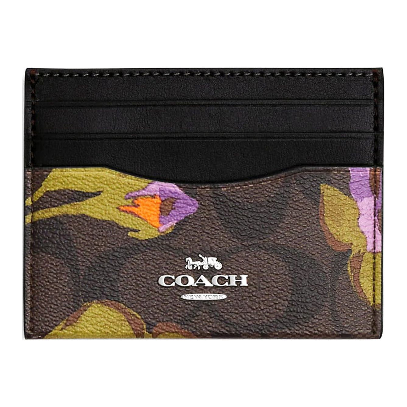 Coach Women's Slim ID Card Case in Signature Canvas with Rose Print ...