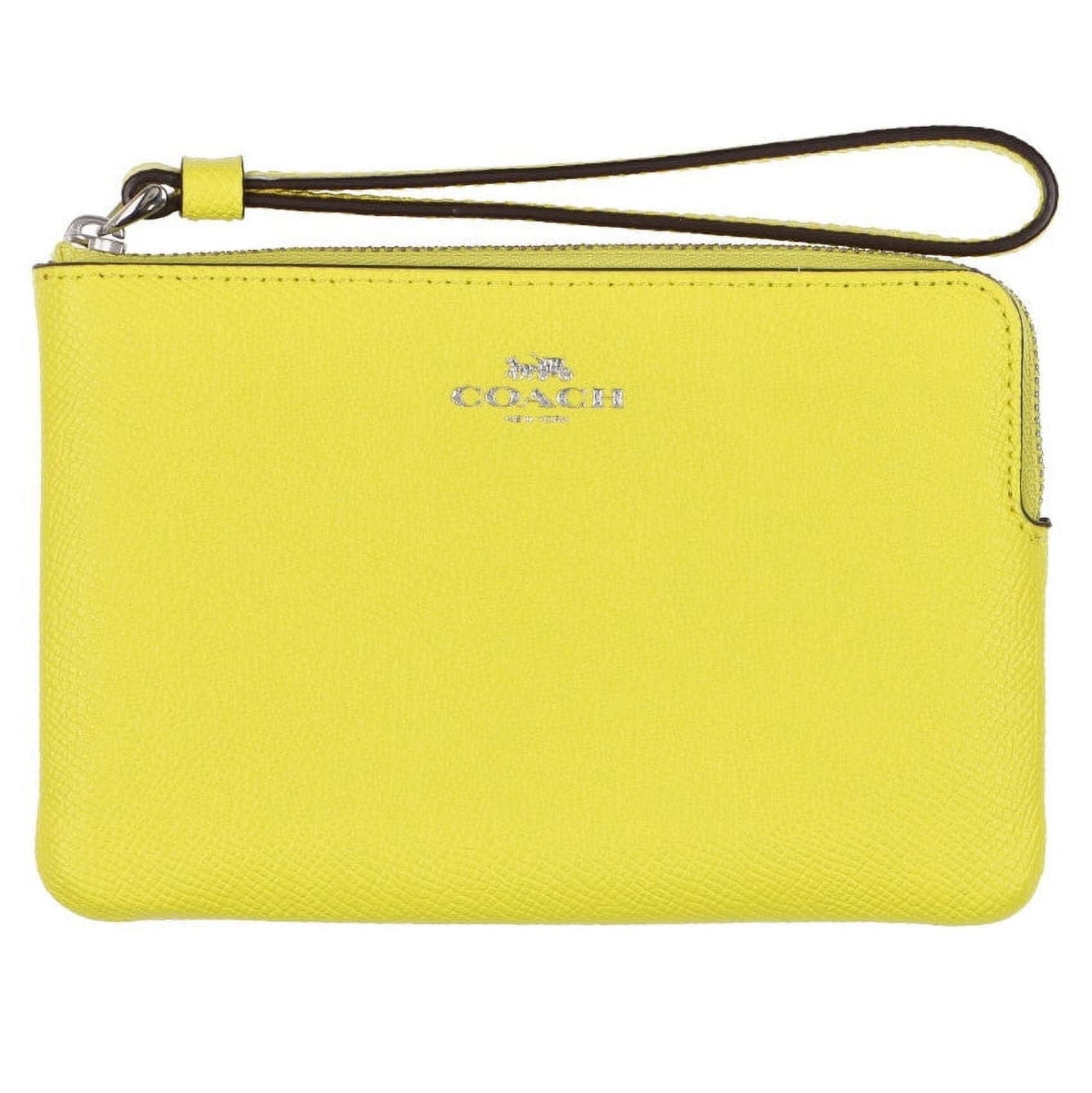 Coach Women's Small Corner Zip Crossgrain Leather Wristlet (Bright ...