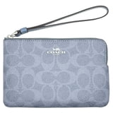 Coach Women's Small Corner Zip Wristlet in Signature Canvas (Chambray ...