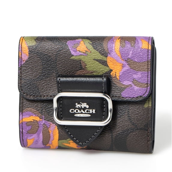 Coach CL475-SVW1Q Women's Morgan Brown and Iris Multi Small Wallet ...