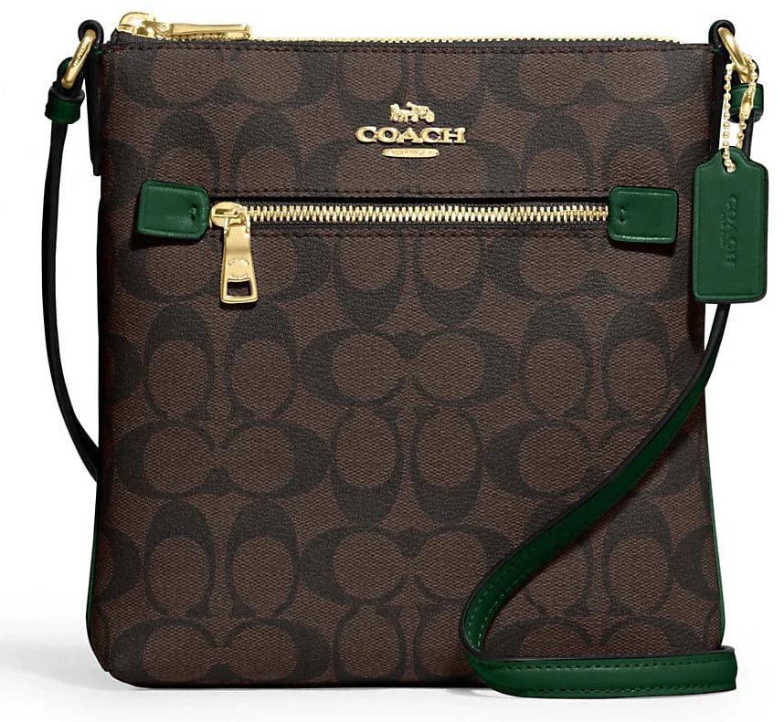 Coach Women's Top Zip Mini Rowan File Bag In Signature Canvas Leather ...