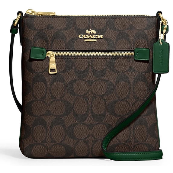 Coach Women's Mini Rowan File Bag, Top Zip, Signature Canvas & Leather ...