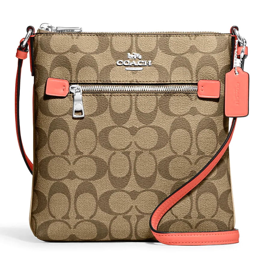 Coach Women's Top Zip Mini Rowan File Bag in Signature Canvas Leather ...