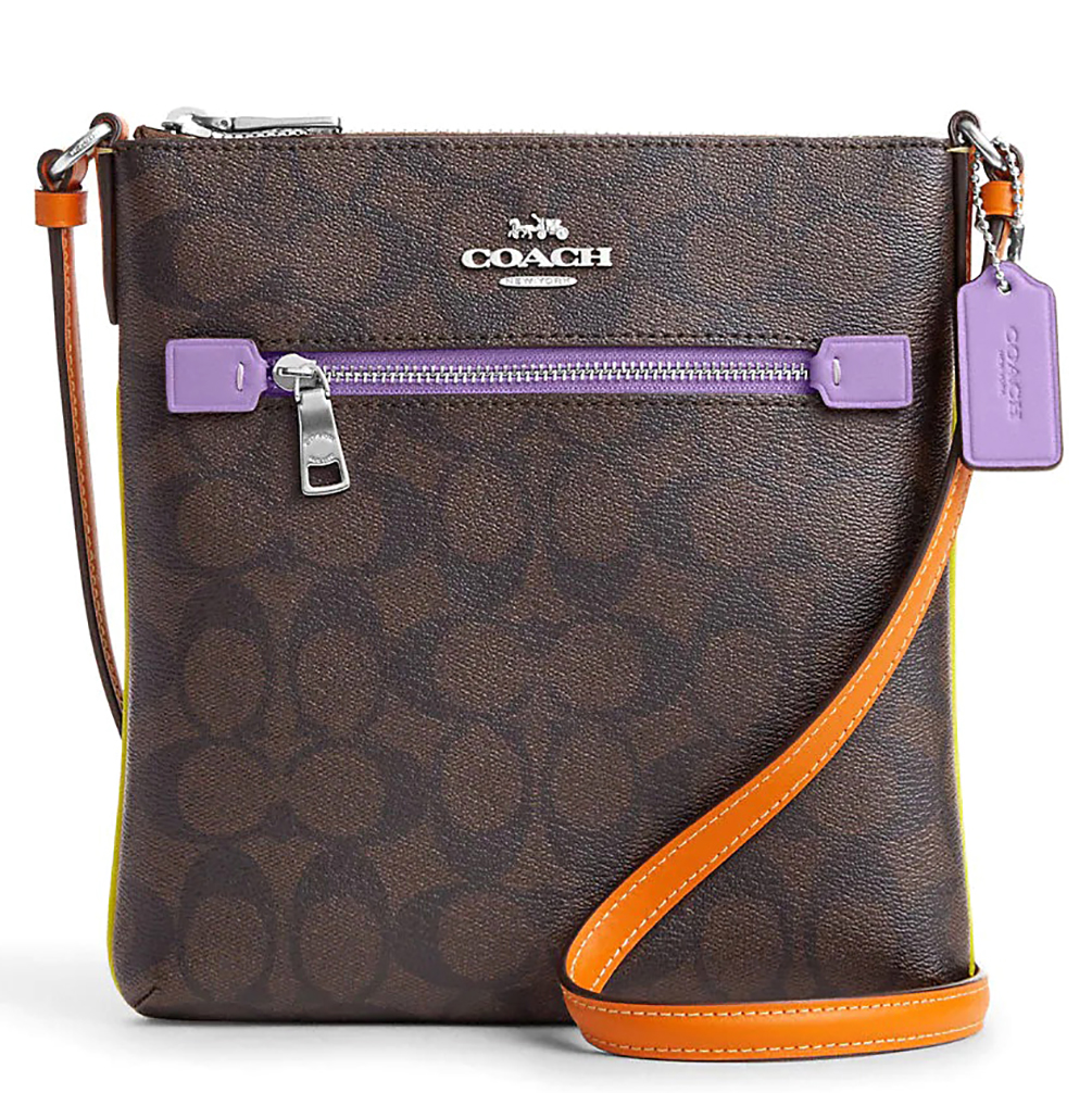 Coach Women s Top Zip Mini Rowan File Crossbody Bag In Colorblock