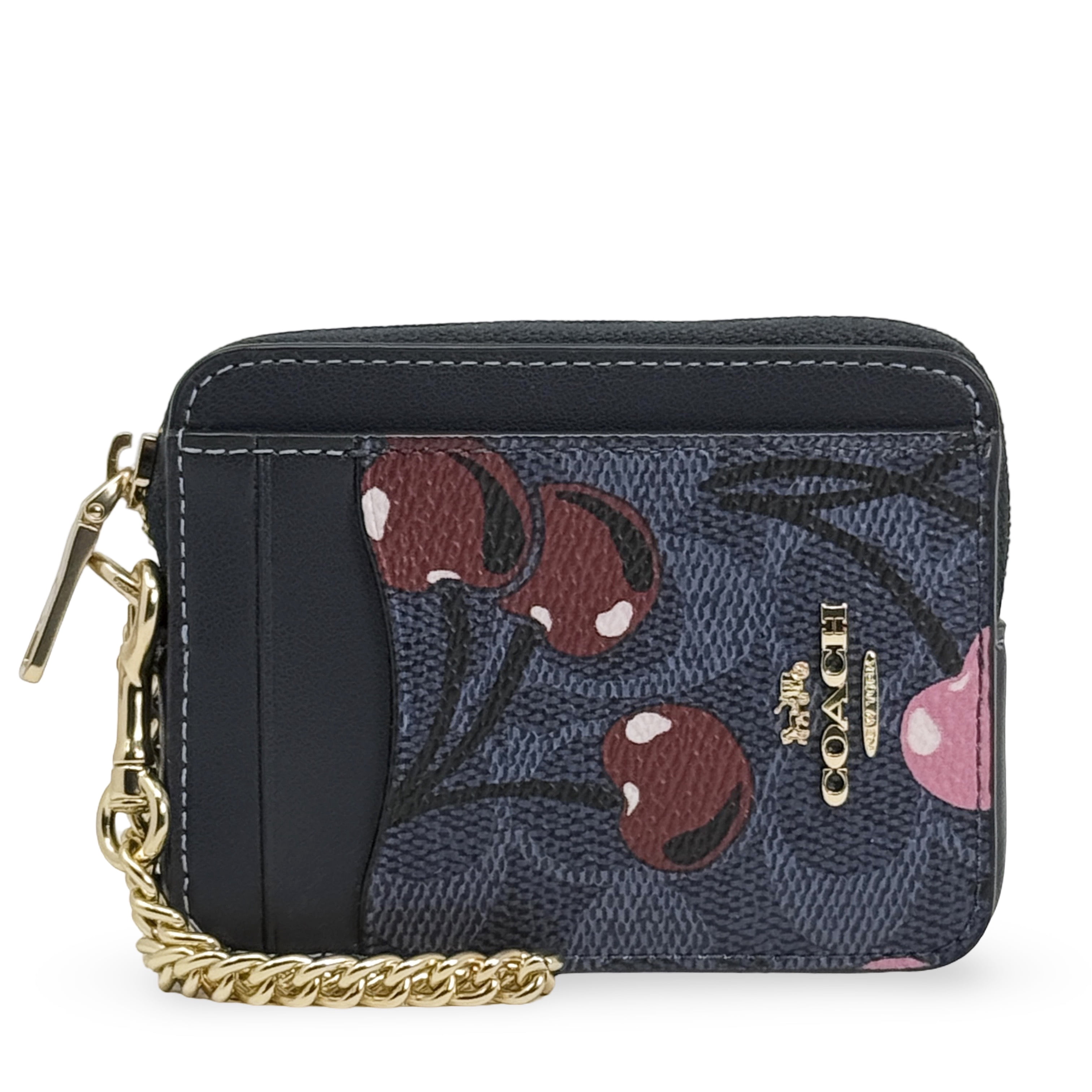 Coach Women's Zip Card Case in Signature Canvas with Cherry Print ...