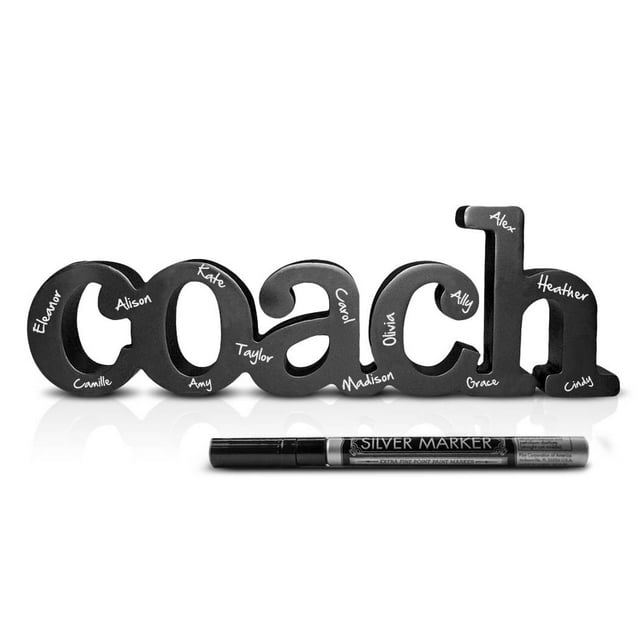 Coach Wood Word Silver Pen | Wood Words ChalkTalk Sports | Coach Gift ...