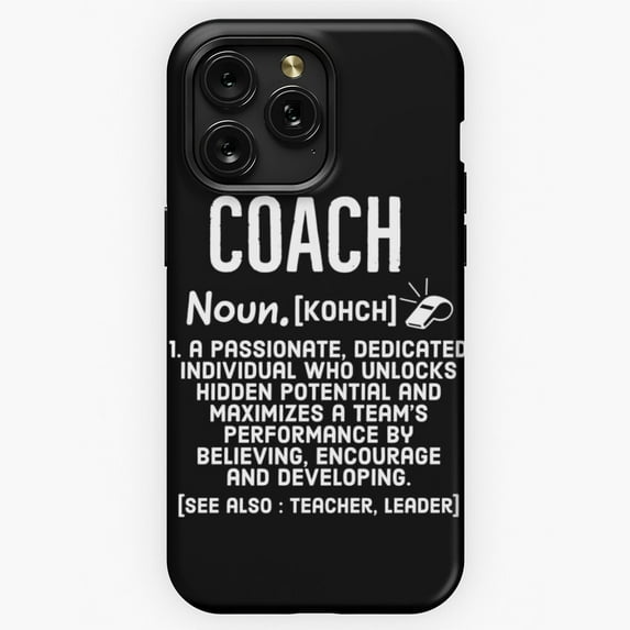 Coach Word Art Stylish Minimal Sports Print iPhone Case 17 through 11 ...