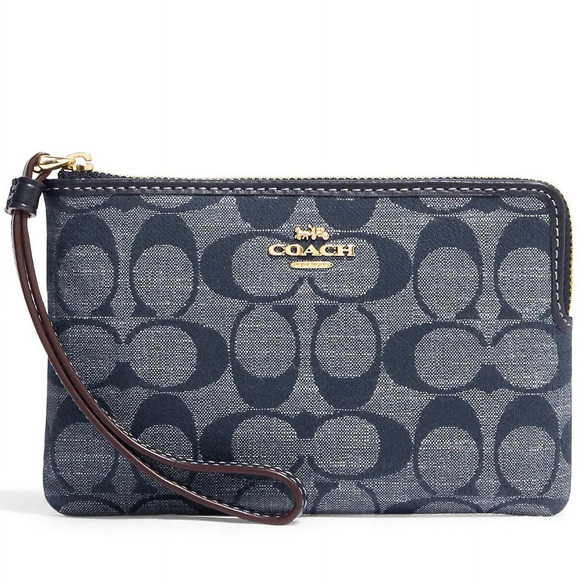 Coach Women's Mini Wallet Purse, Small Corner Zip Wristlet in Signature ...