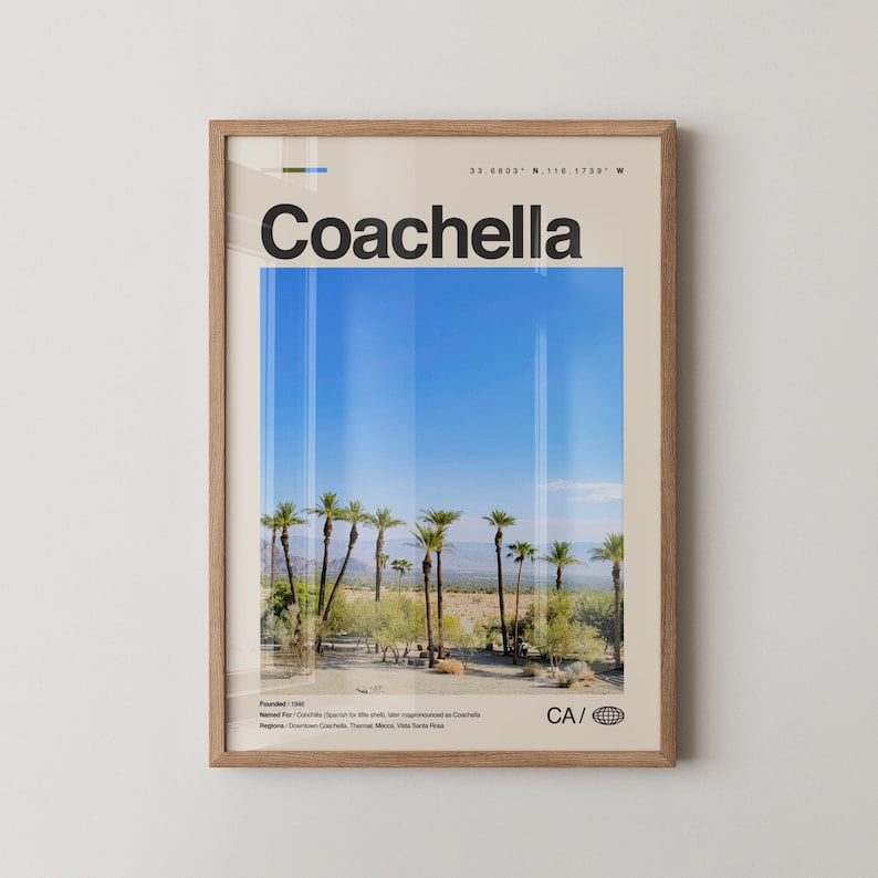 Coachella Print California, Coachella Wall Art, Coachella Poster ...