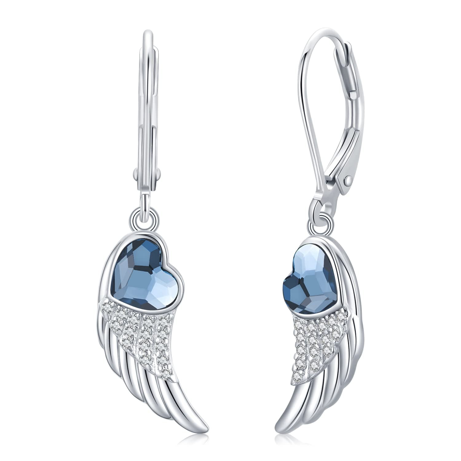 Coachuhhar Angel Wings Earrings 925 Sterling Silver Wings Dangle Drop ...