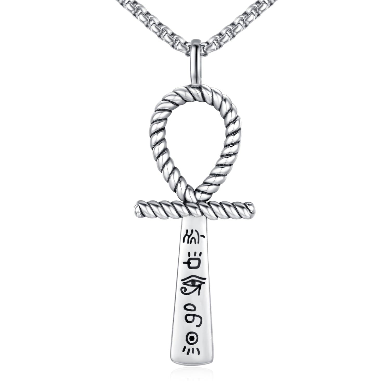 Coachuhhar Ankh Necklace for Men Women 925 Sterling Silver Ankh Cross ...