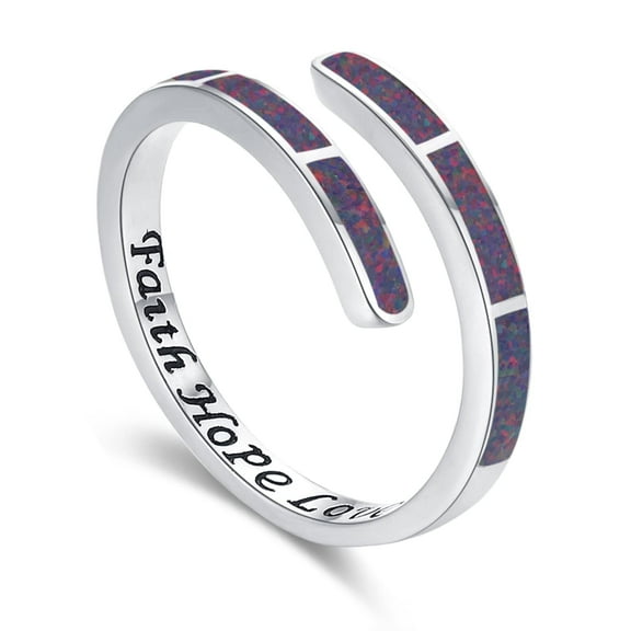 925 Sterling Silver Natural Opal Adjustable Ring - Walmart.com