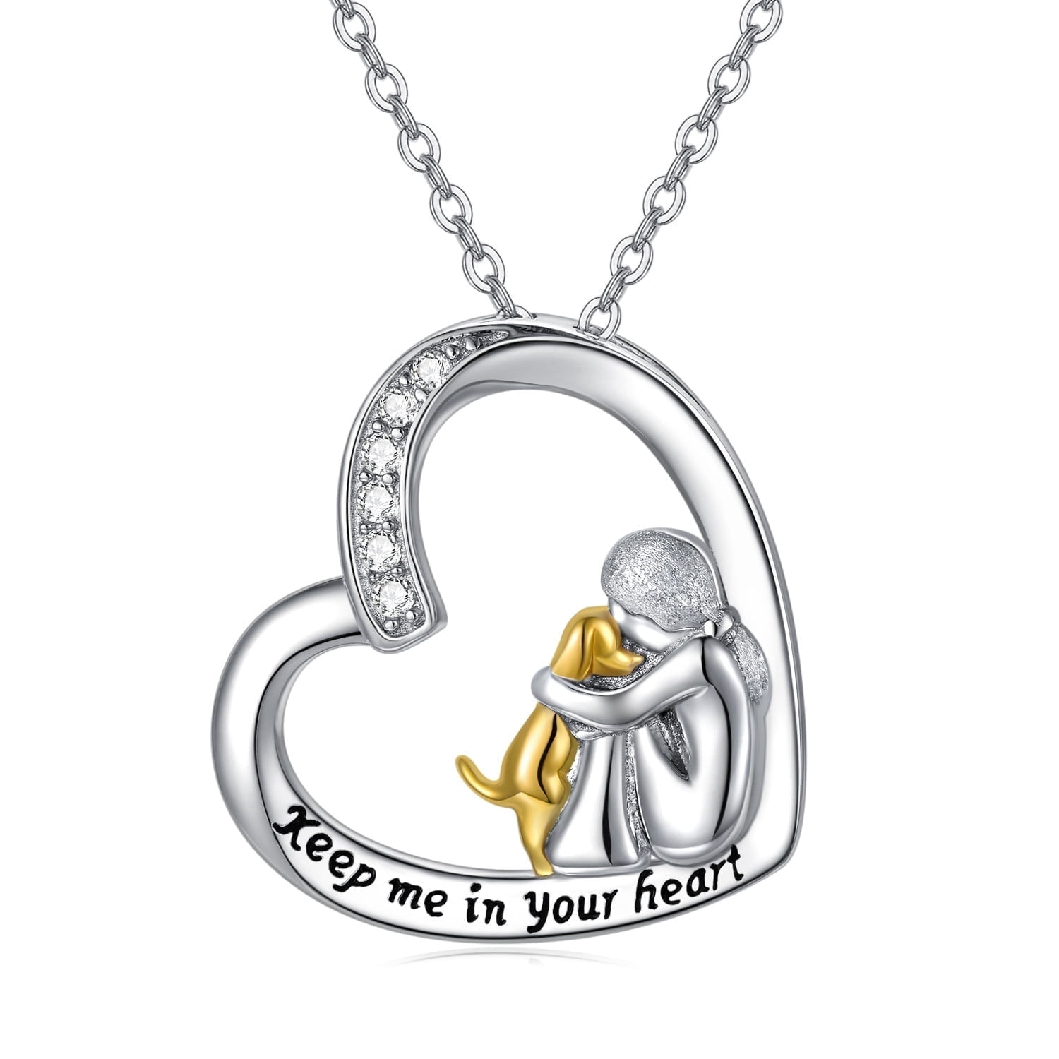 Coachuhhar Dog Necklace for Women 925 Sterling Silver Heart Dog ...