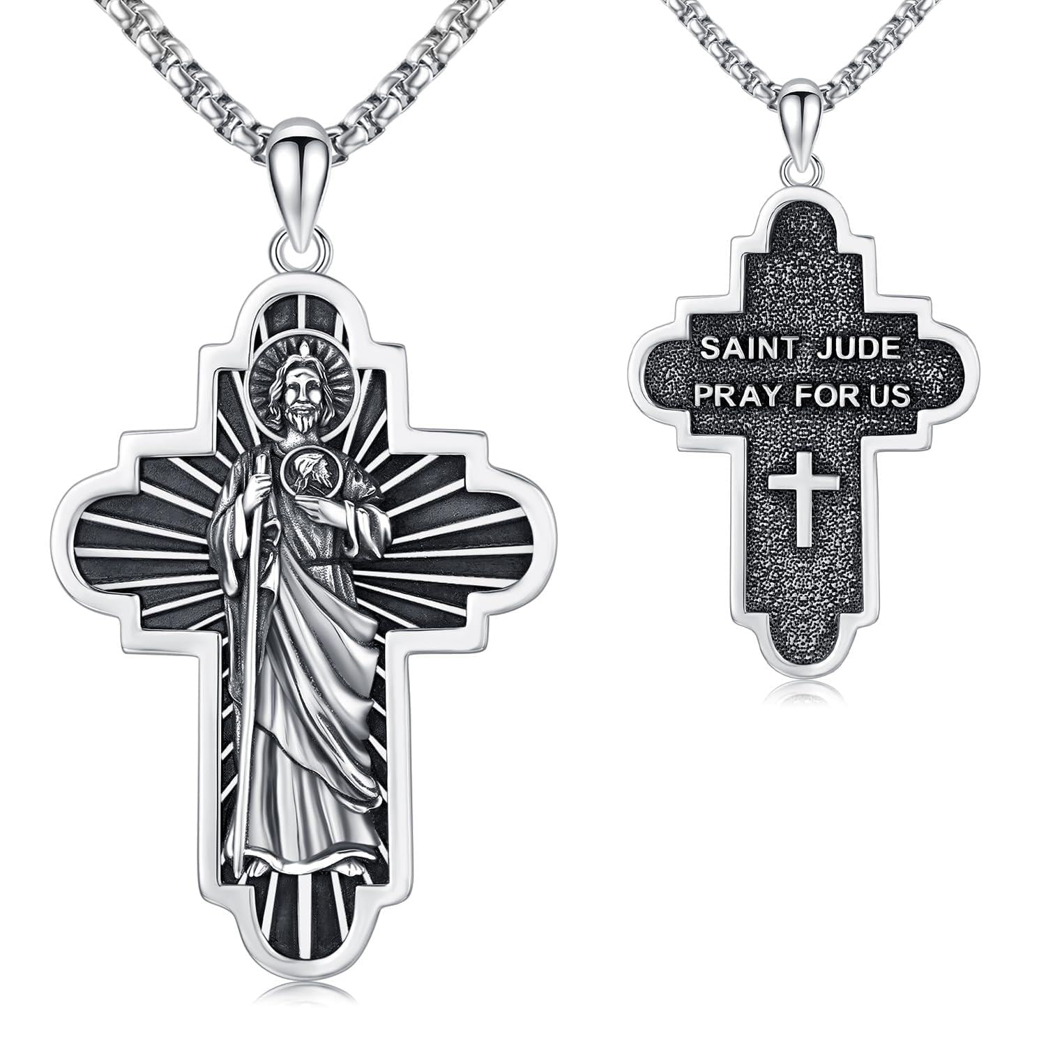 Coachuhhar Saint Jude Necklace for Men Women 925 Sterling Silver San ...