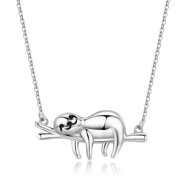 Coachuhhar Sloth Necklace for Women 925 Sterling Silver Slider Sloths ...