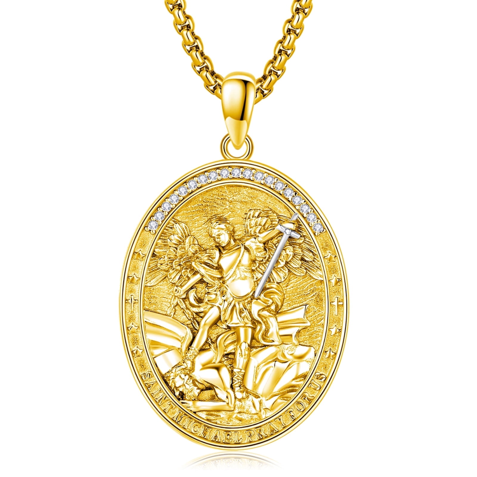 Coachuhhar St. Michael Necklace 925 Sterling Silver Archangel St ...