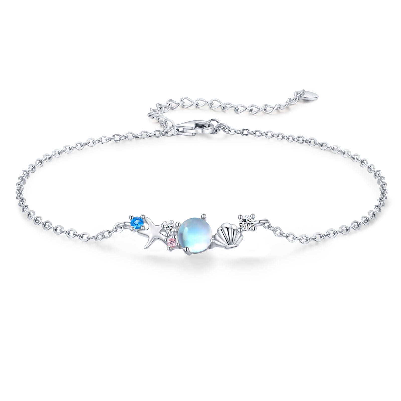 Coachuhhar Starfish Shell Bracelet, 925 Sterling Silver, Moonstone ...