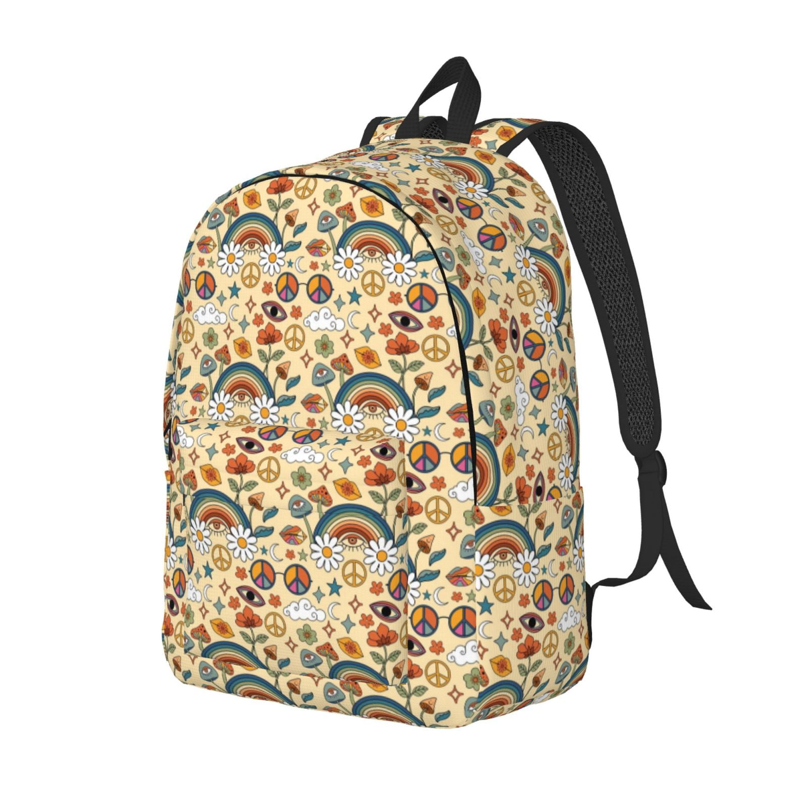Coaee 70s Hippie Style for Canvas Backpack for Hiking, Camping ...
