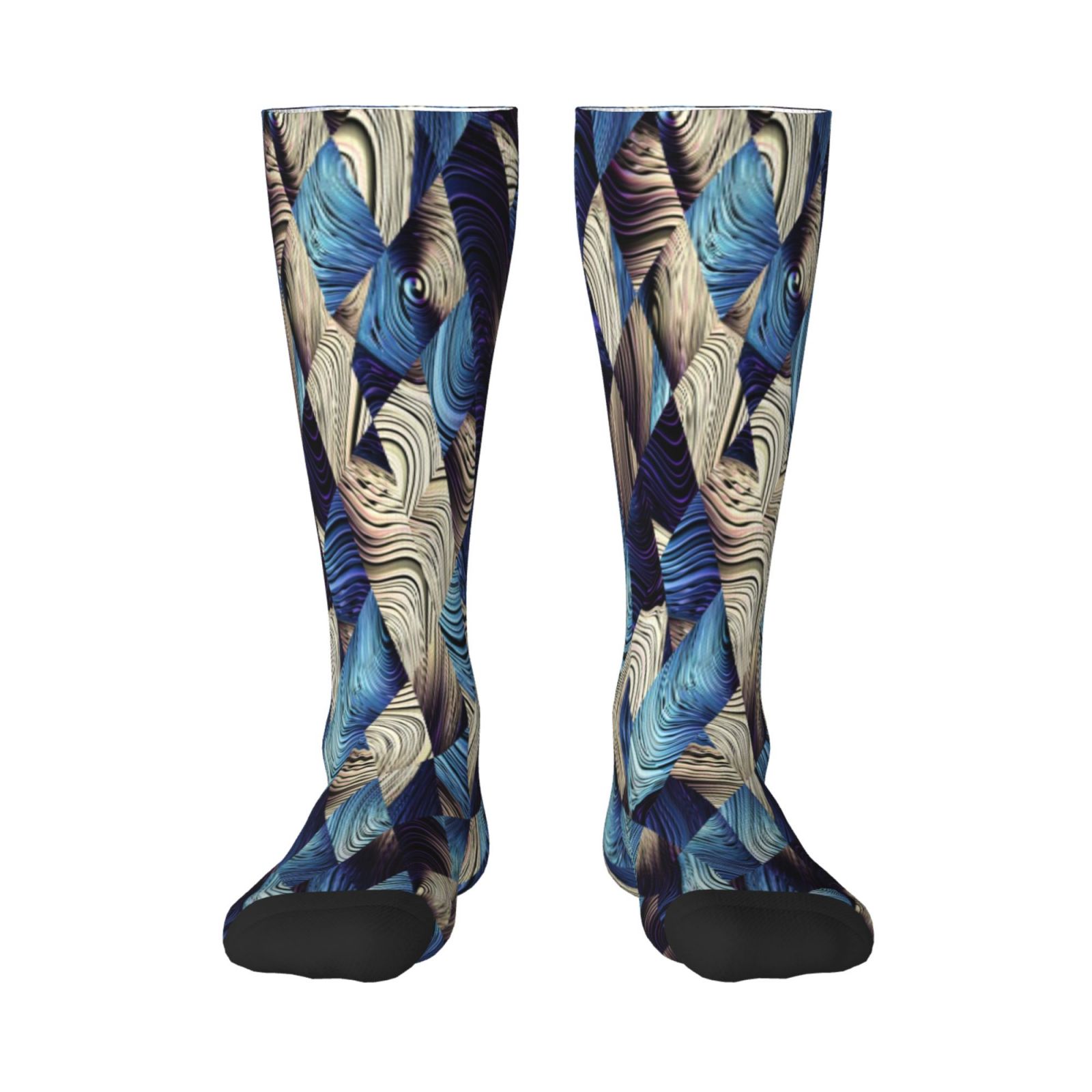 Coaee Abstract Blue Squares Socks, Stylish Sports High Socks Breathable ...