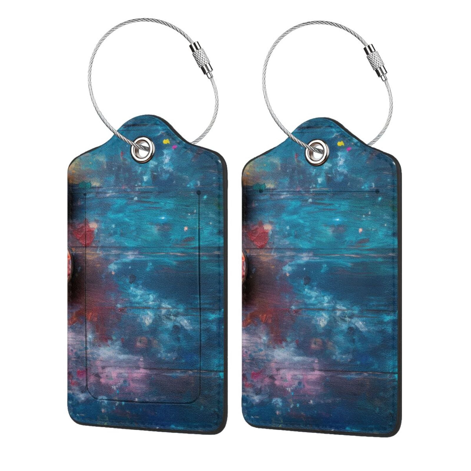 Coaee Abstract Colorful Art Supplies Untethered Leather Luggage Tags ...
