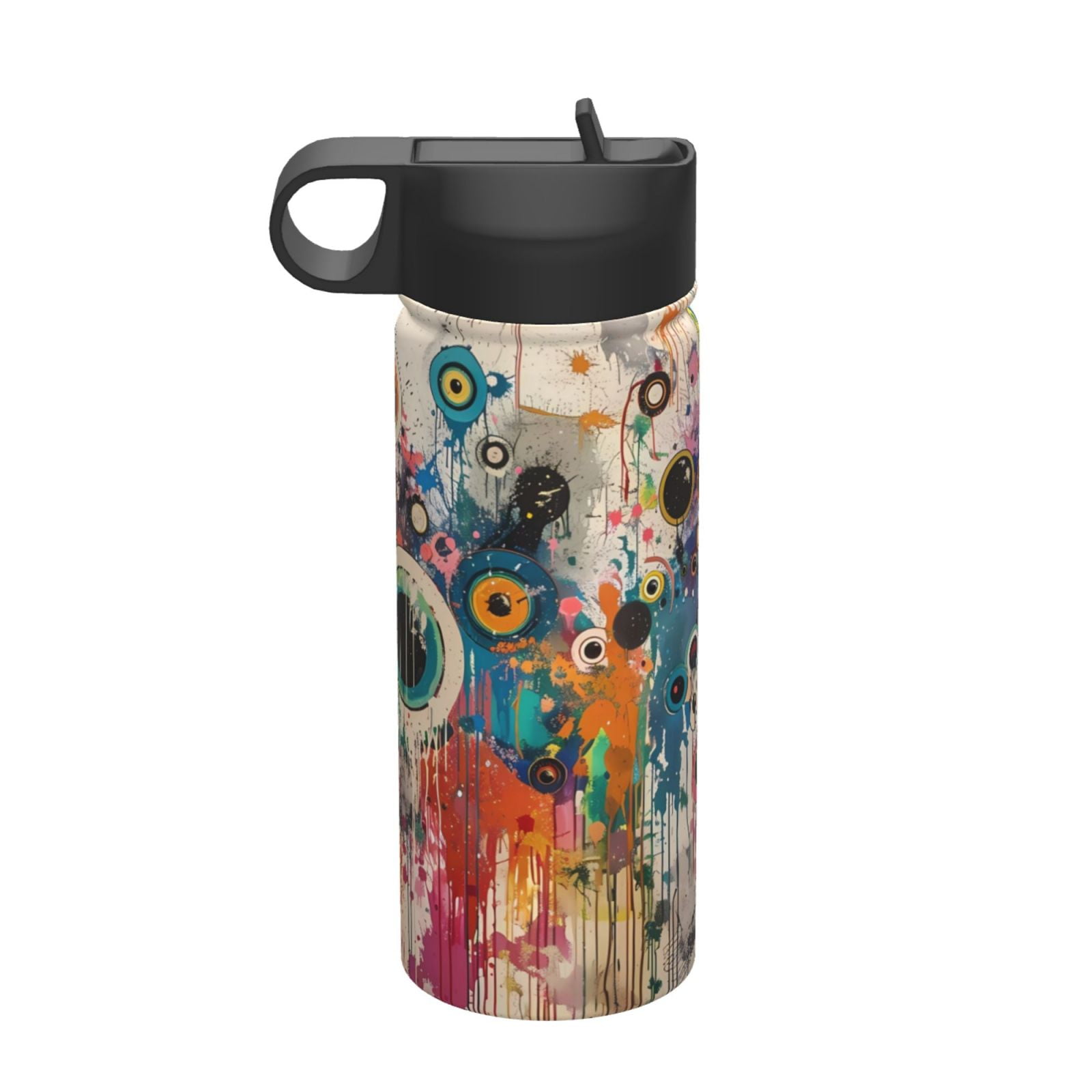 Coaee Abstract Colorful Dripping Circles for 18oz Insulated Kettle With Straw Insulated Water ...