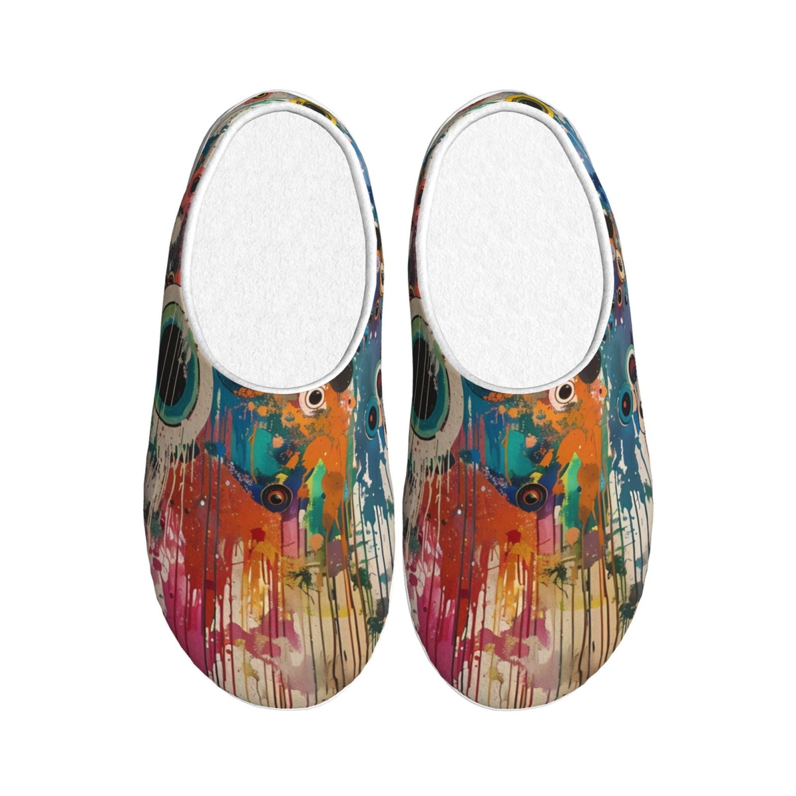Coaee Abstract Colorful Dripping Circles for Mens Slippers Indoor Slip ...
