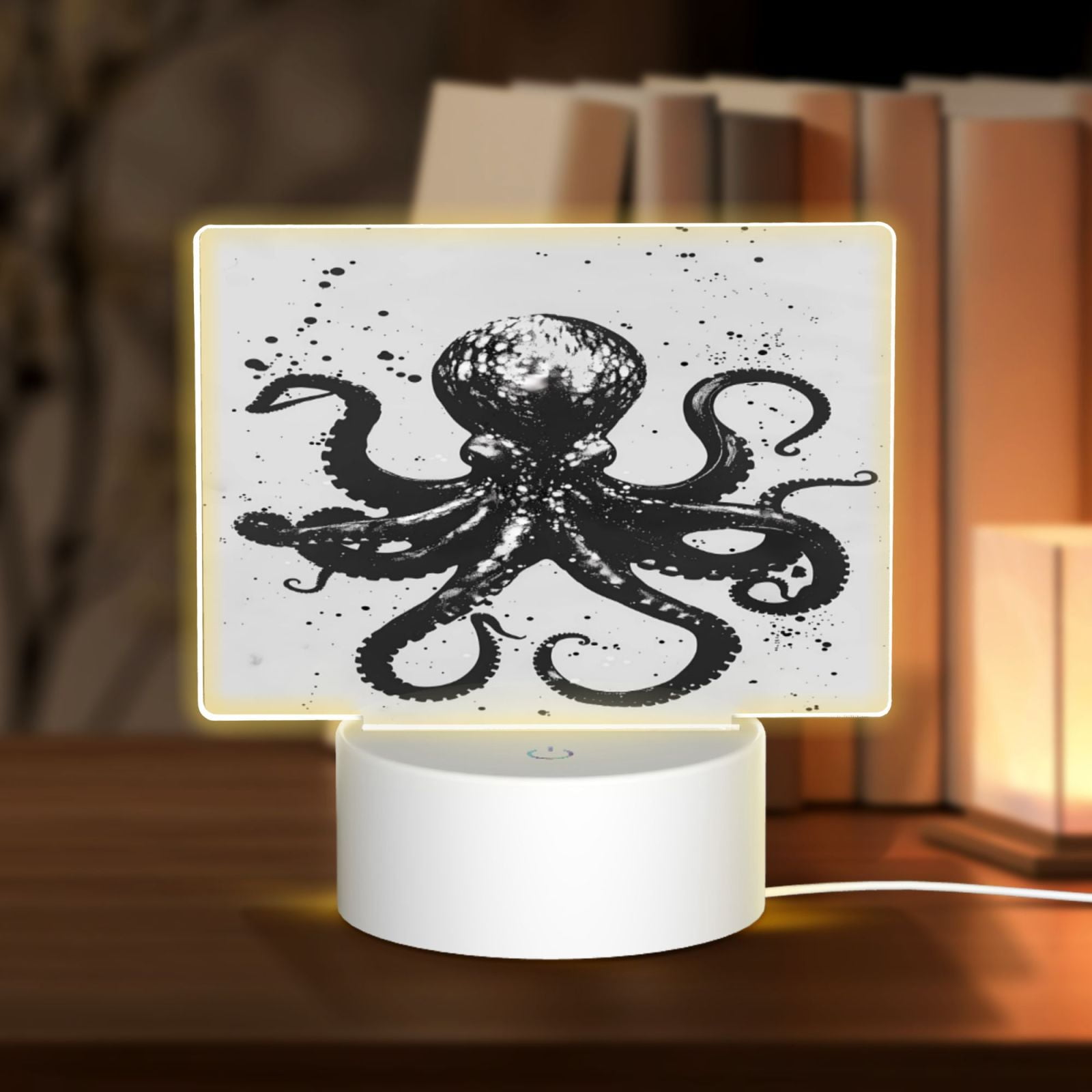 Coaee Abstract Ink Octopus for Rectangular Acrylic LED Desk Lamp 3 ...