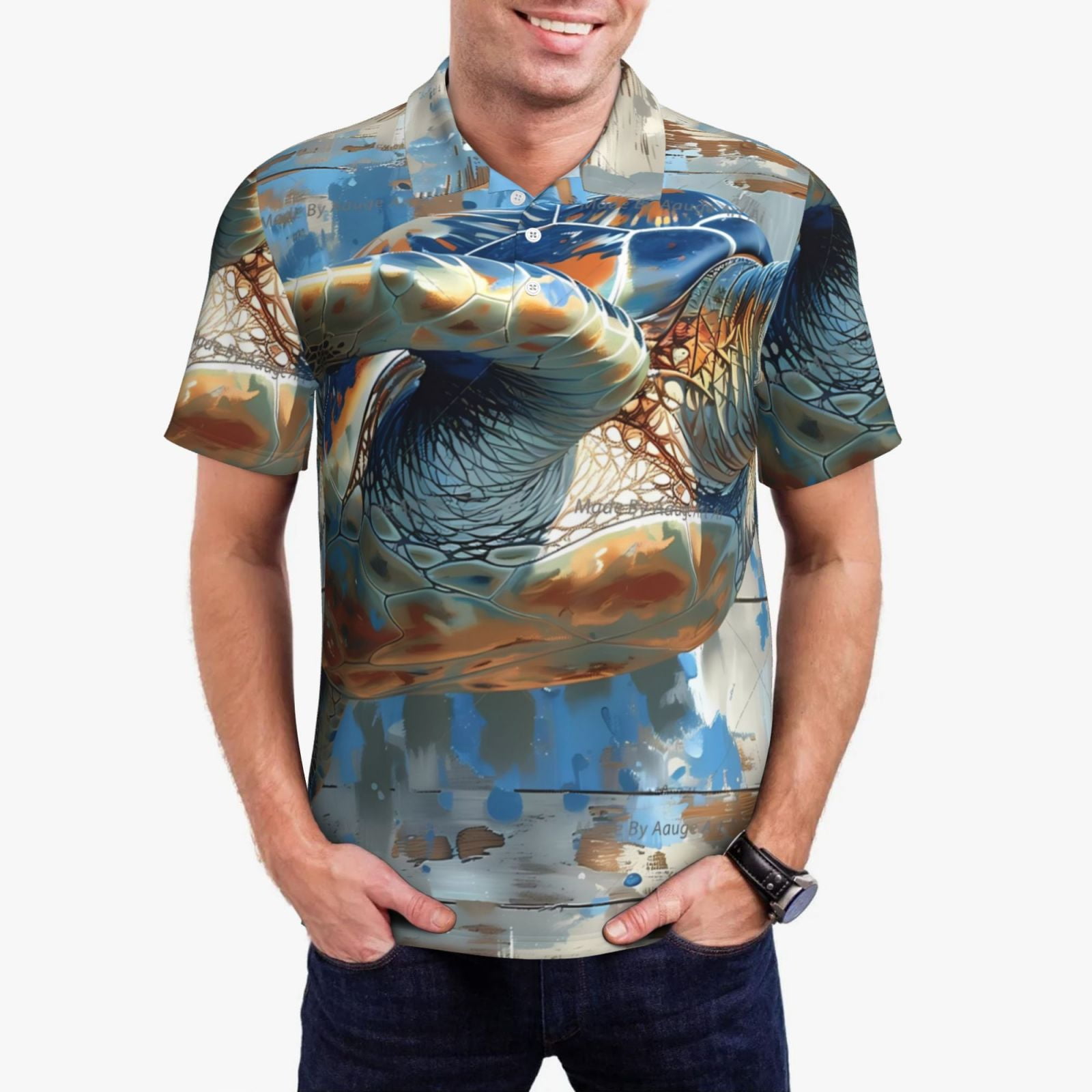 Coaee Abstract Sea Turtle for Men's Polo Shirts Mens Polo Shirts Short ...