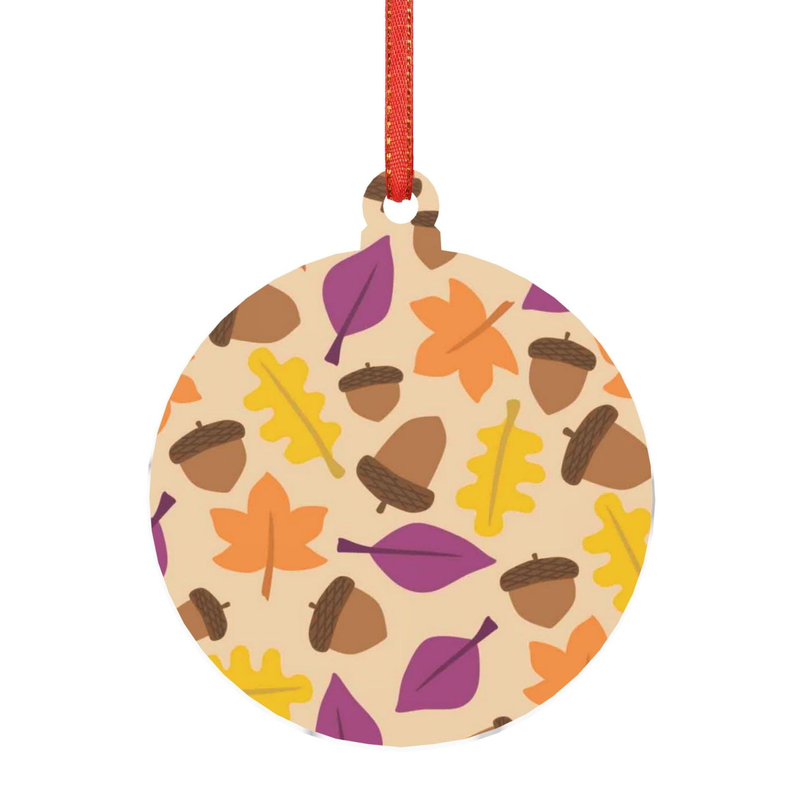 Coaee Acorn Autumn Fall Leaf Leaves for Acrylic Ornament Funny Santa Claus Christmas Tree ...