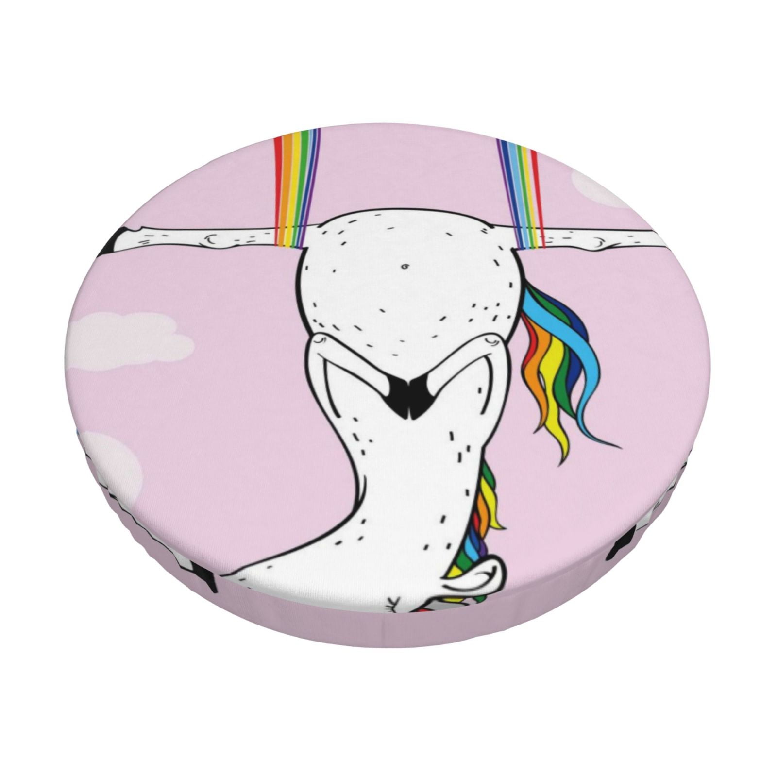 Coaee Aerial Yoga for Unicorn Round Bar Stool Seat Covers Washable ...