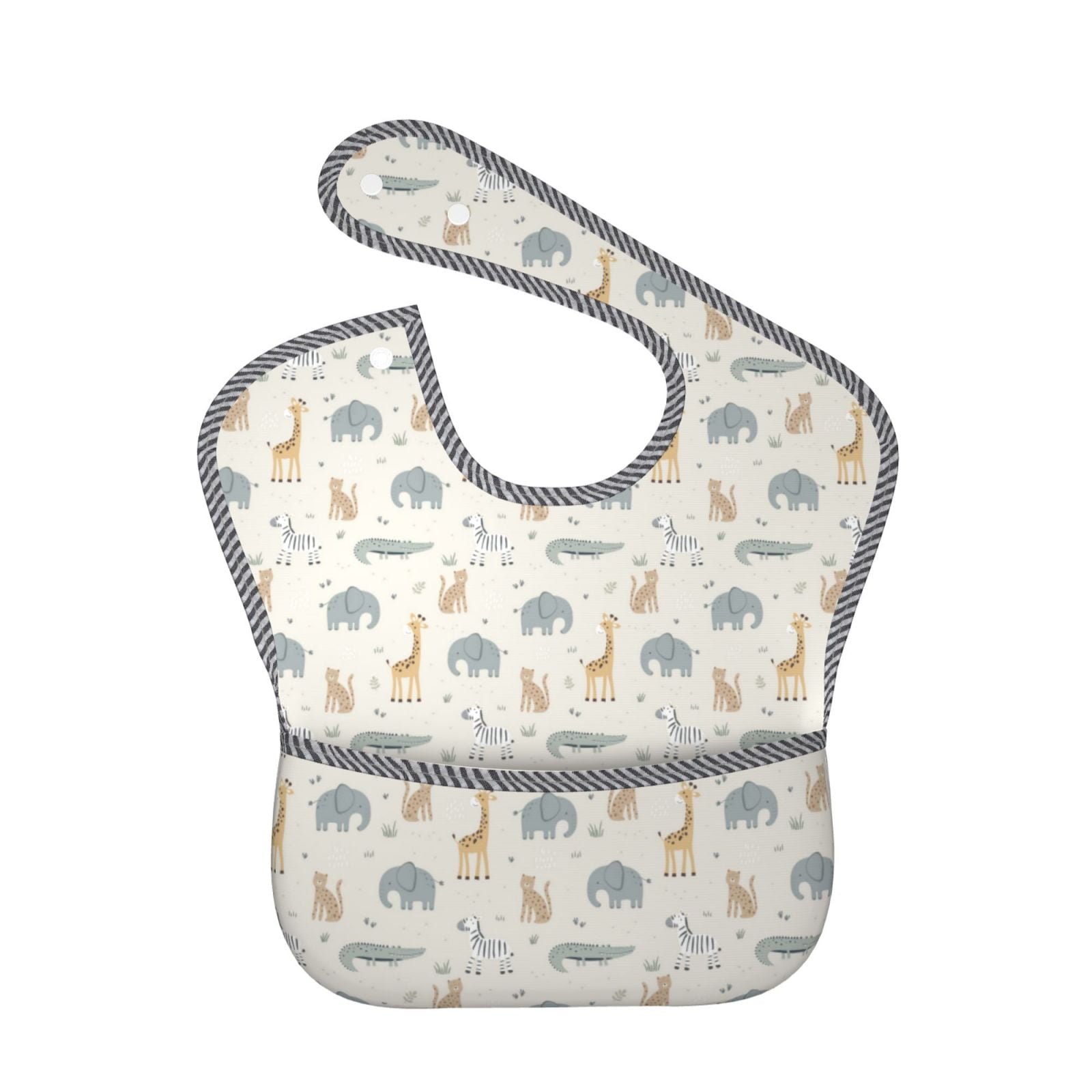 Coaee African Animals for Proof Baby Bib with Food Catcher,Waterproof ...