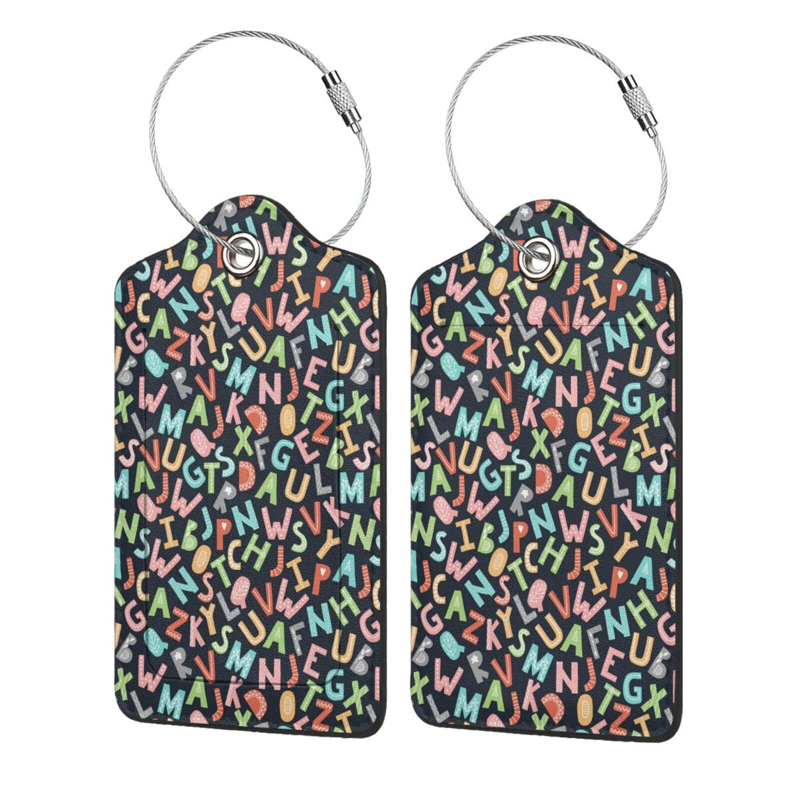 Coaee Alphabet Untethered Leather Luggage Tags for Suitcases Luggage ...
