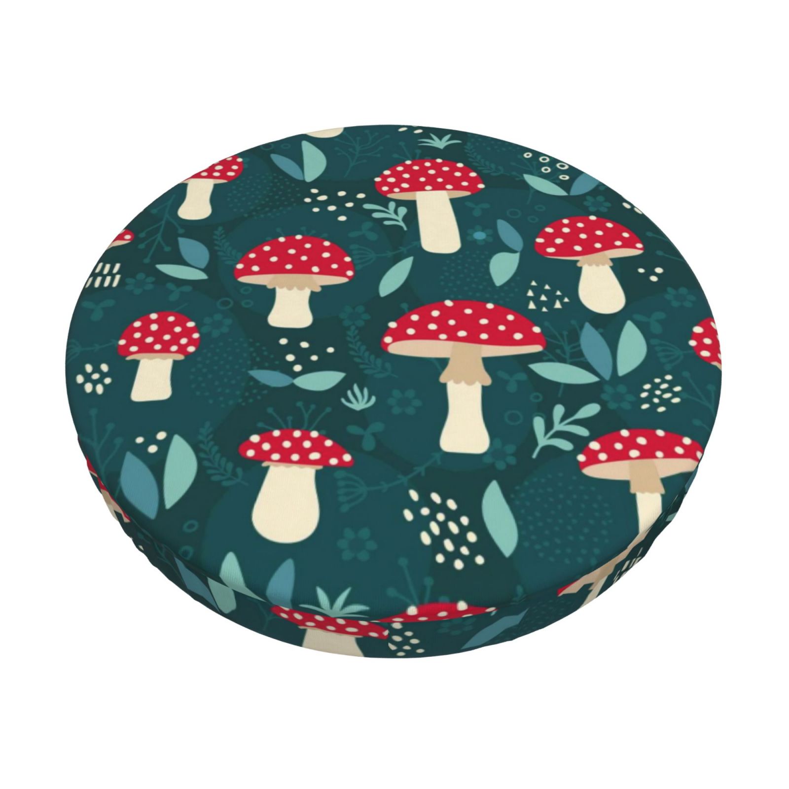 Coaee Amanita Mushroom Round Bar Stool Seat Covers Washable Stool ...