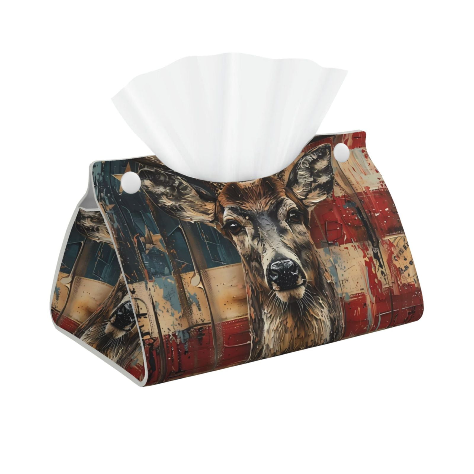 Coaee American Flag Deer Art for Large Tissue Box Cover Rectangular for ...