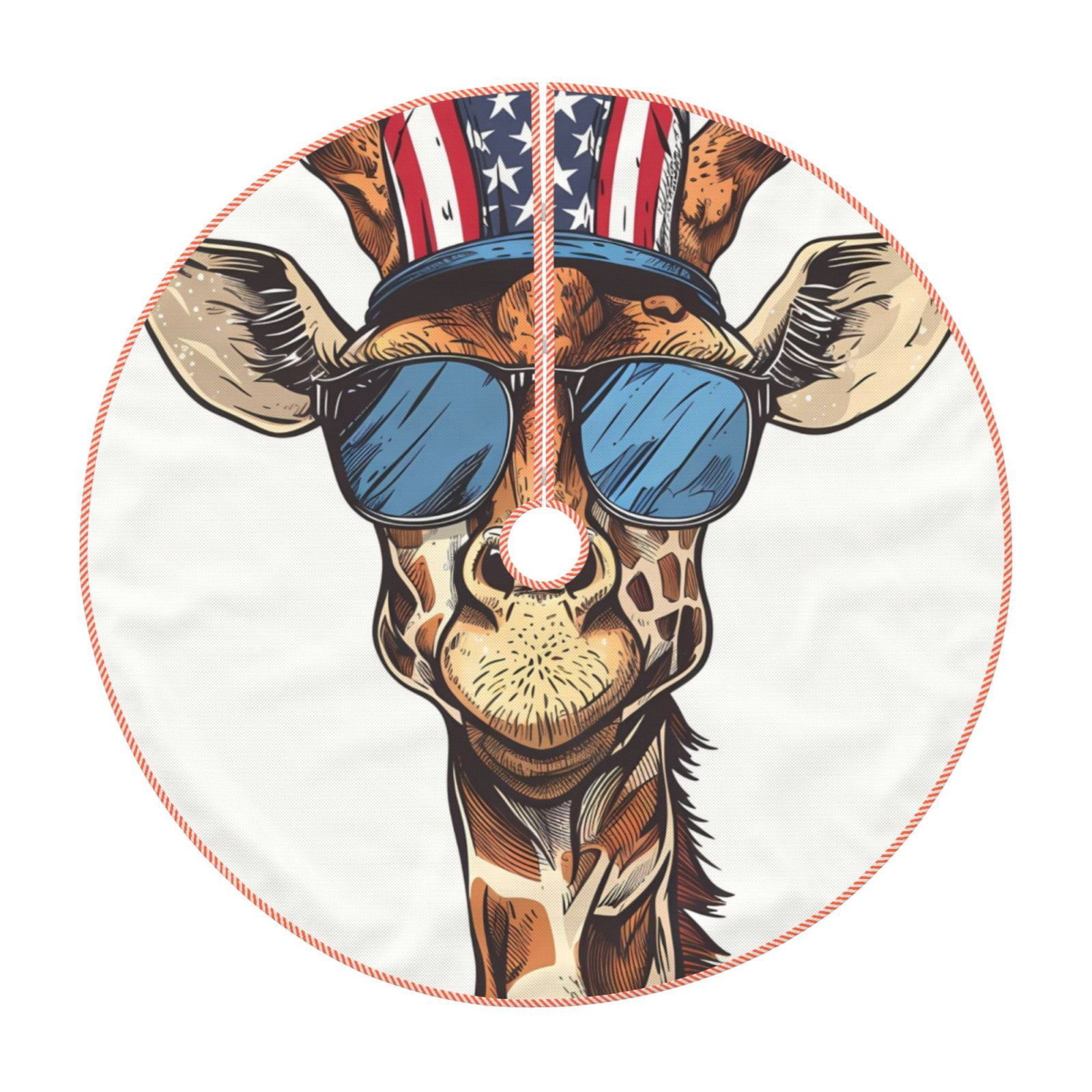 Coaee American Giraffe Style for Christmas Tree Skirt for Xmas Tree ...