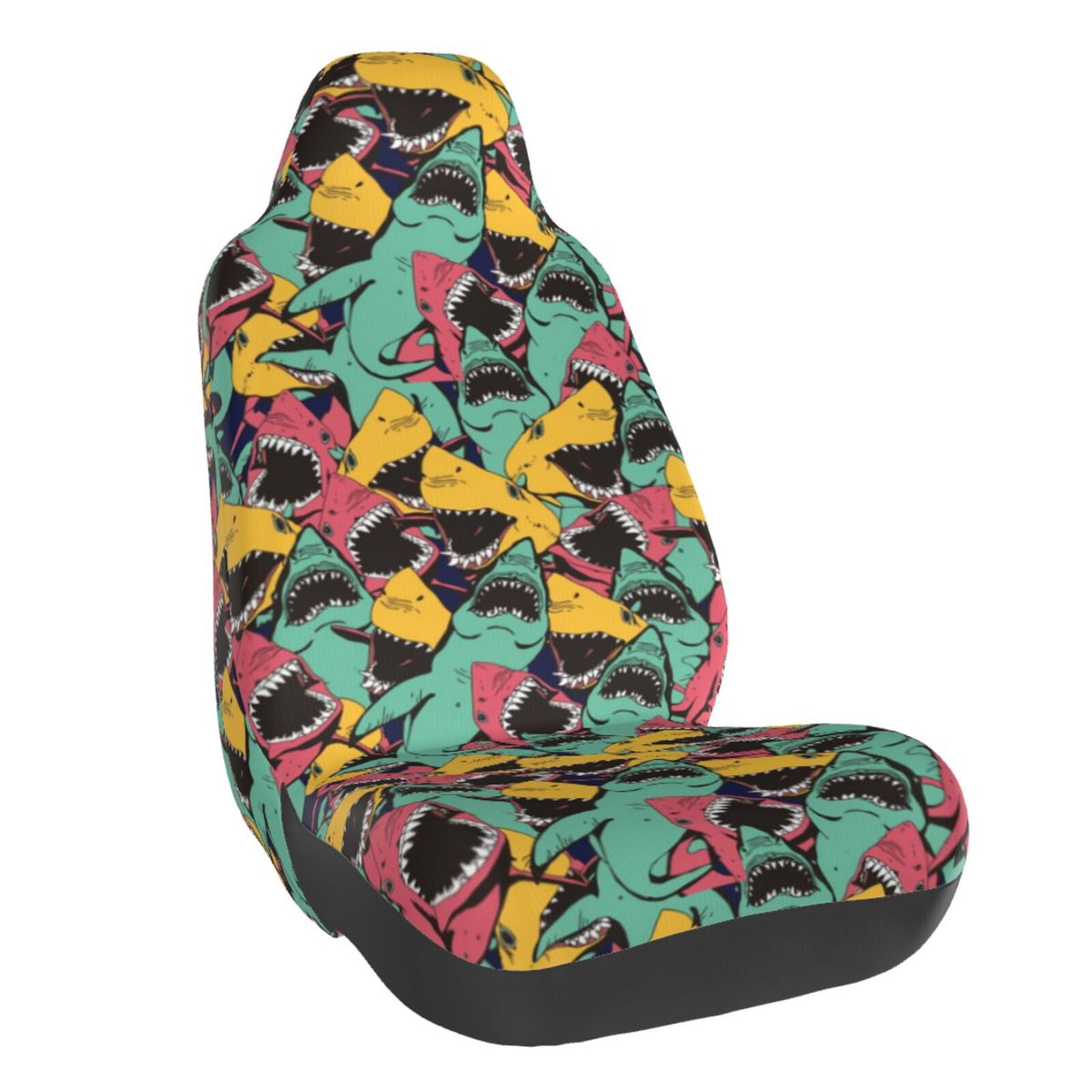 Coaee Angry Shark Pattern for Front Car Seat Covers Automotive Seat ...