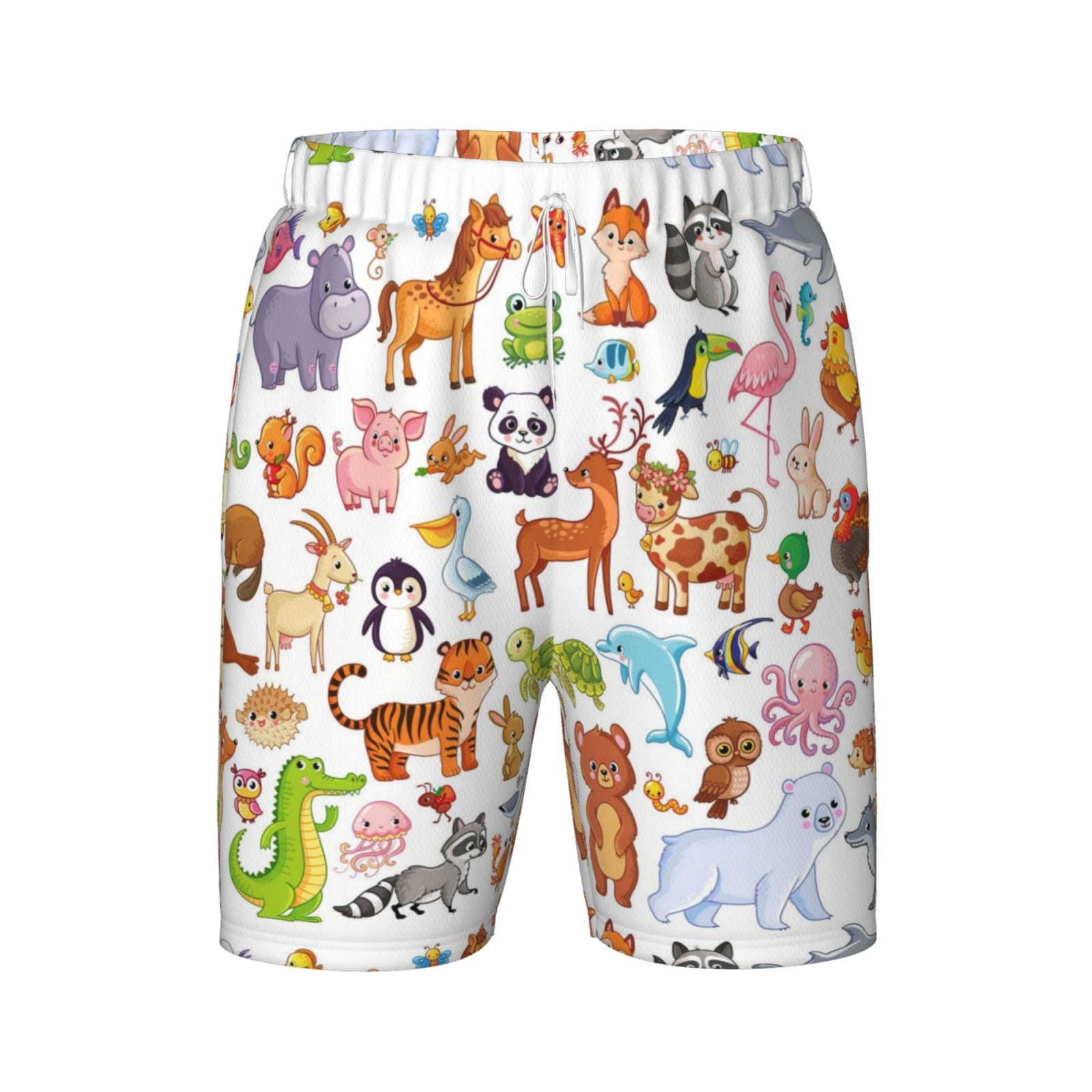 Coaee Animal Cartoon Style for Boys Swim Trunks Compression Liner Swim ...