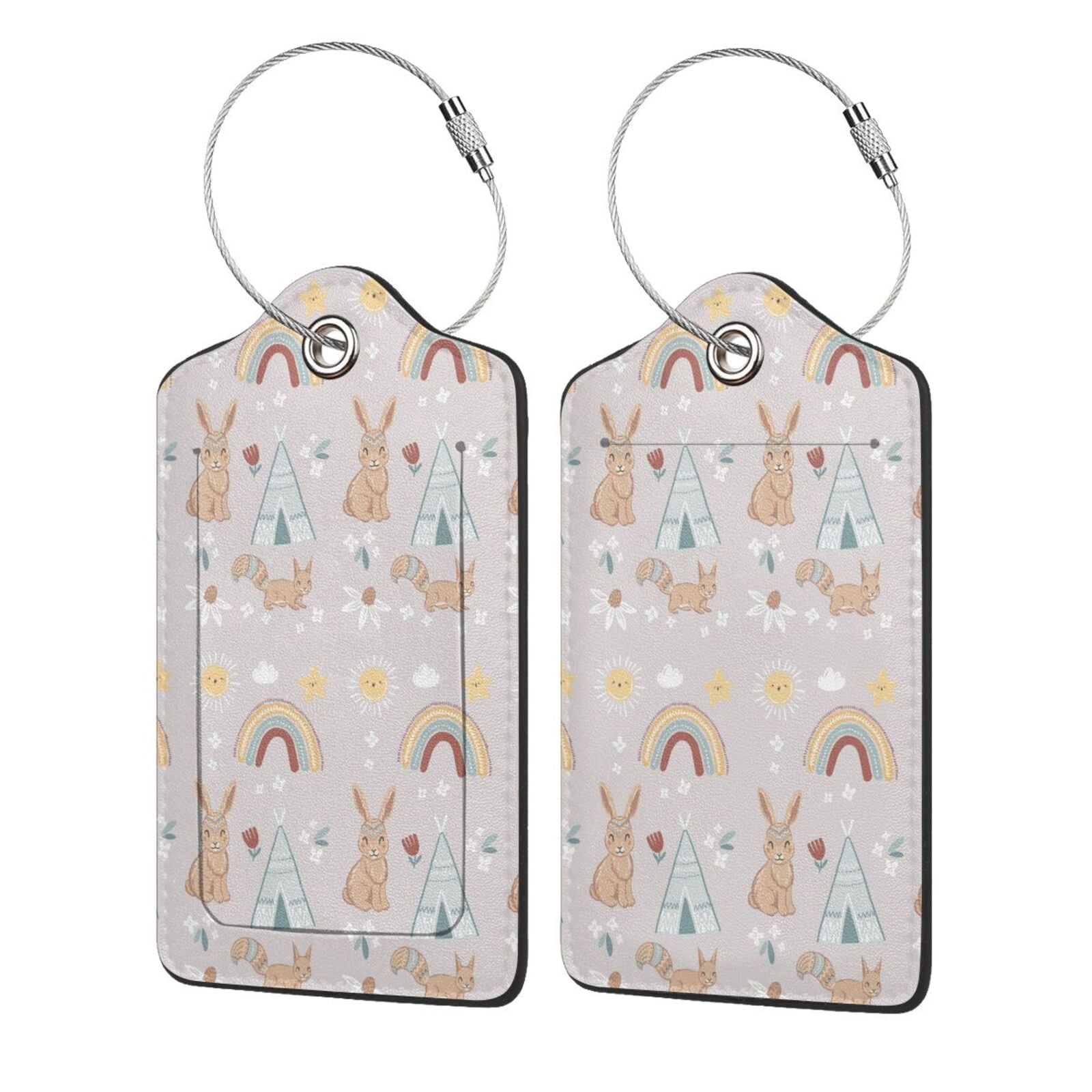 Coaee Animals In Tribe Untethered Leather Luggage Tags for Suitcases ...