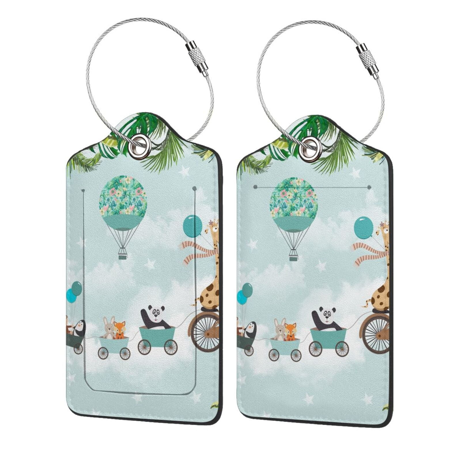 Coaee Animals Riding Across The Sky Untethered Leather Luggage Tags for ...