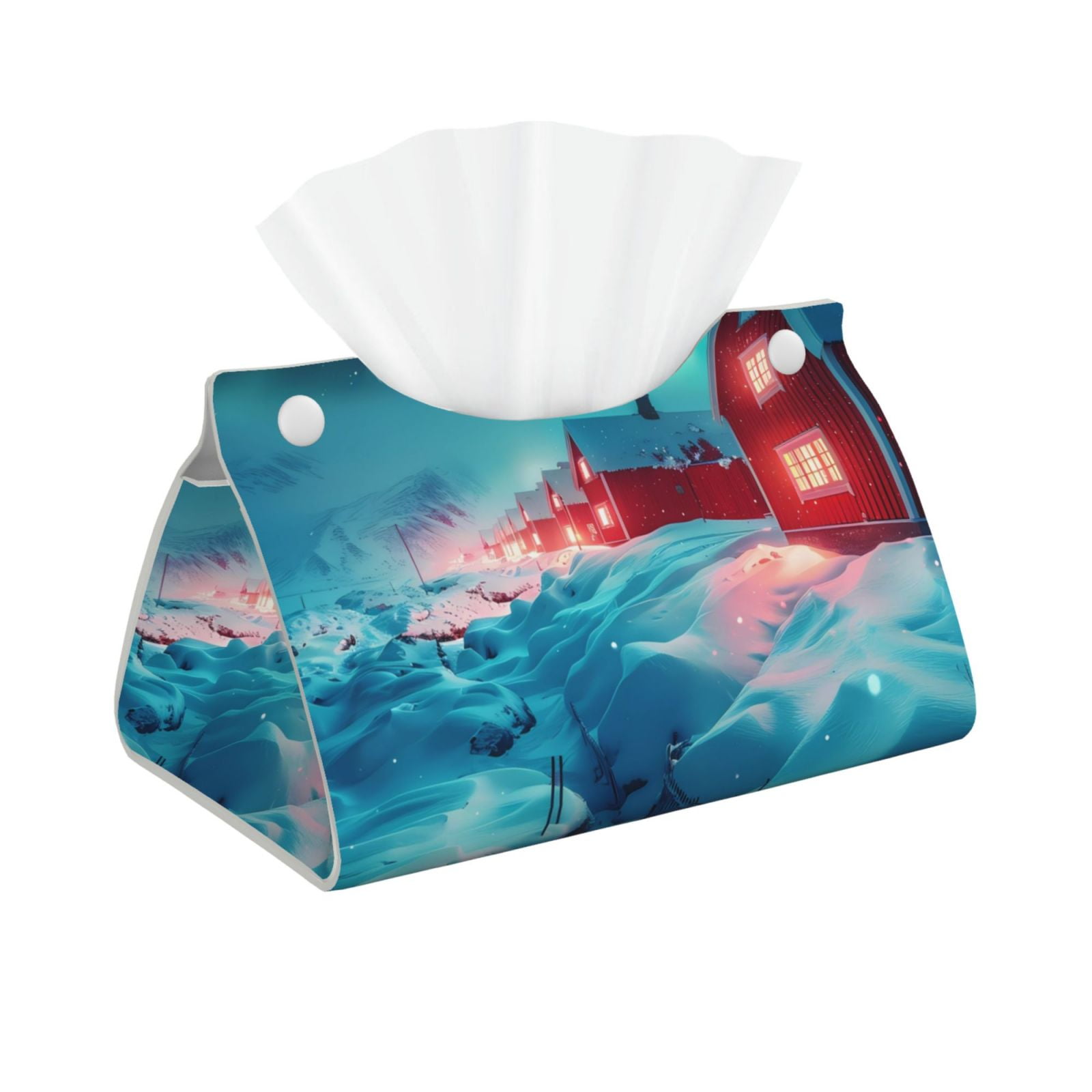 Coaee Aurora Borealis Village for Large Tissue Box Cover Rectangular ...