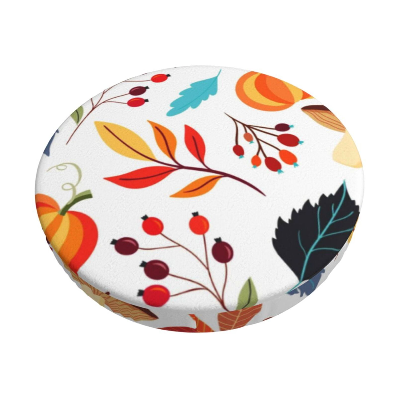 Coaee Autumn Pumpkins Fall Leaves Round Bar Stool Covers Elastic Bar ...