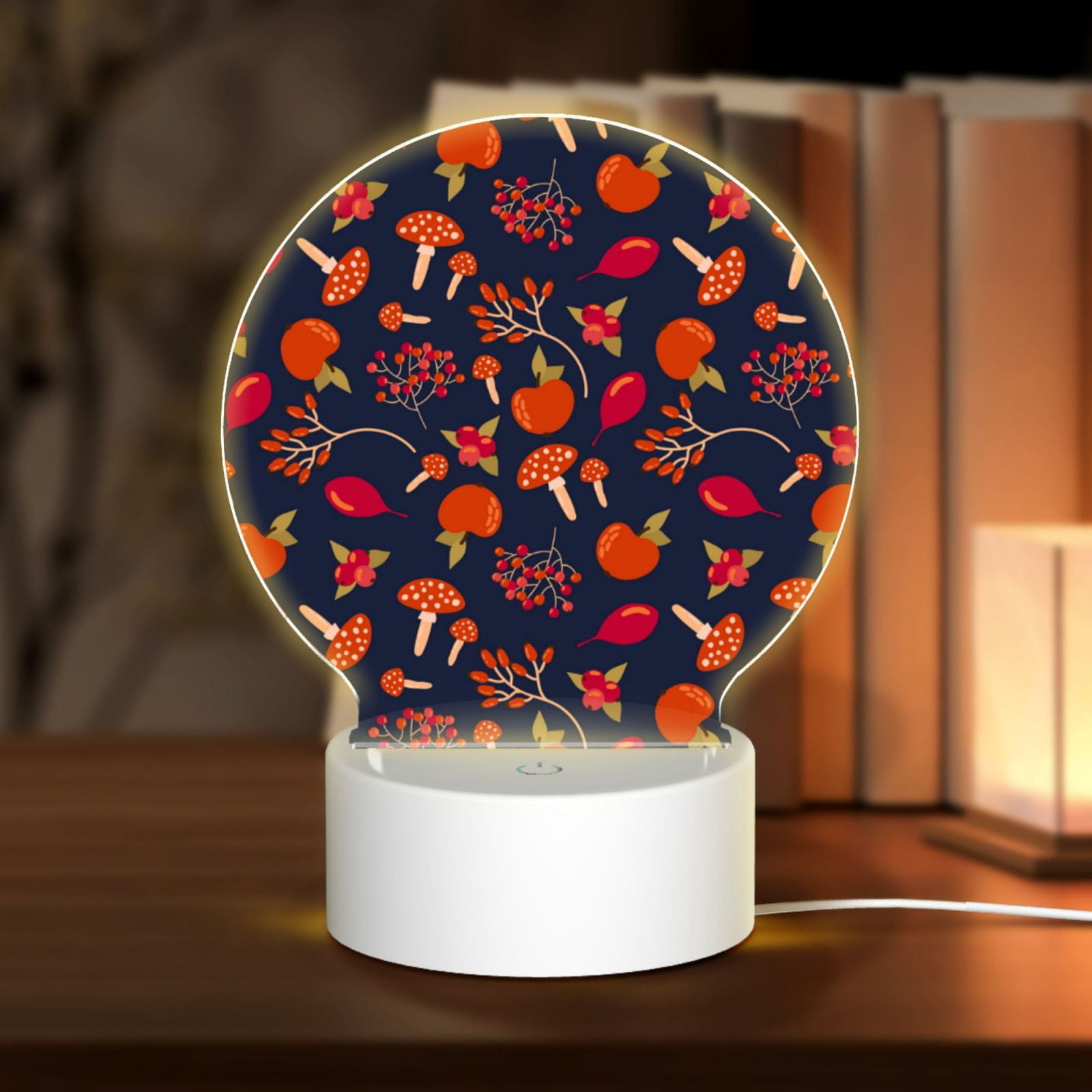 Coaee Autumnal Forest for Round Acrylic LED Desk Lamp 3 Color Change ...