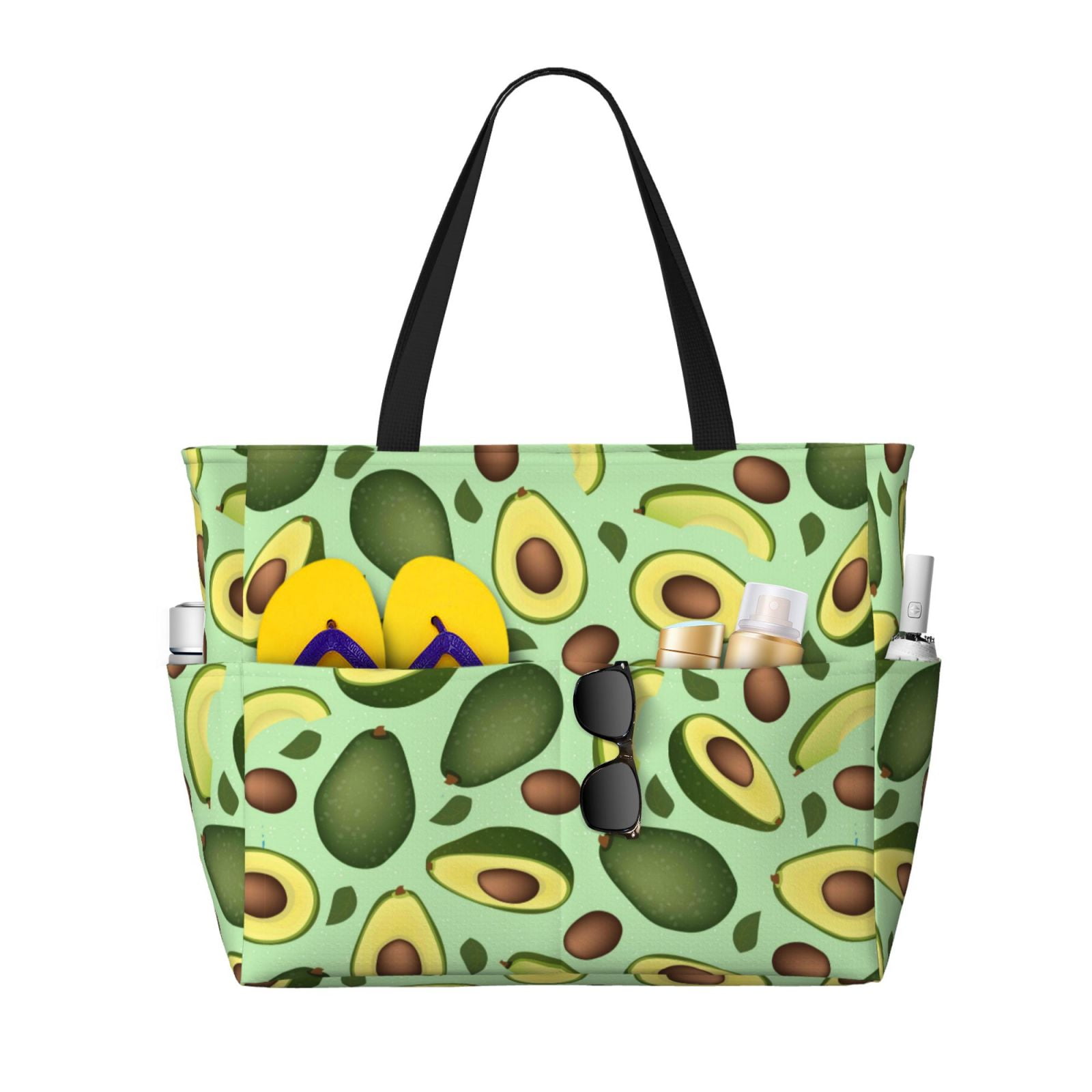 Coaee Avocado With Seeds Beach Travel Bag, Family Vacation Bag, Multi ...
