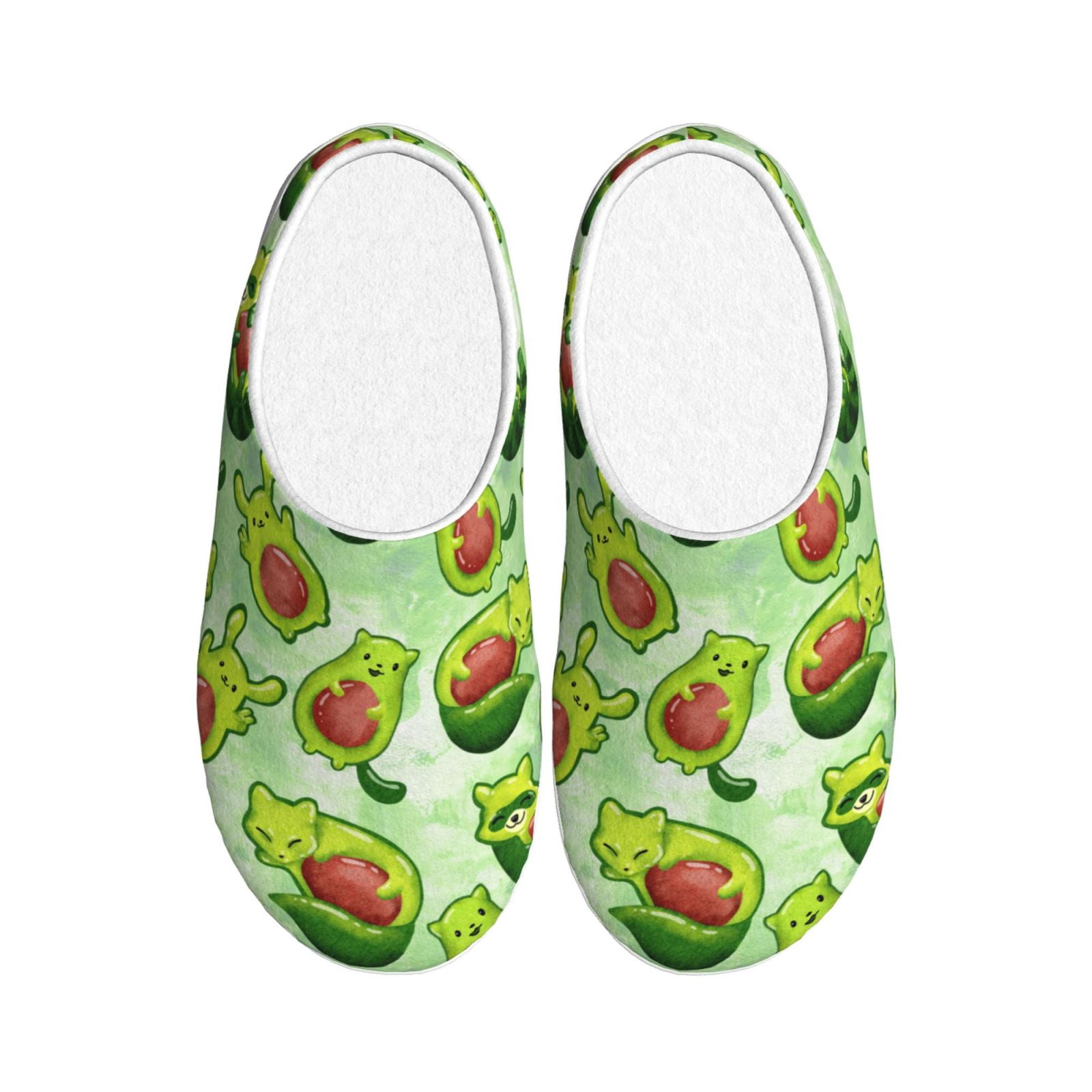 Coaee Avocado color cute animals for Mens Slippers Indoor Slip On Shoes ...