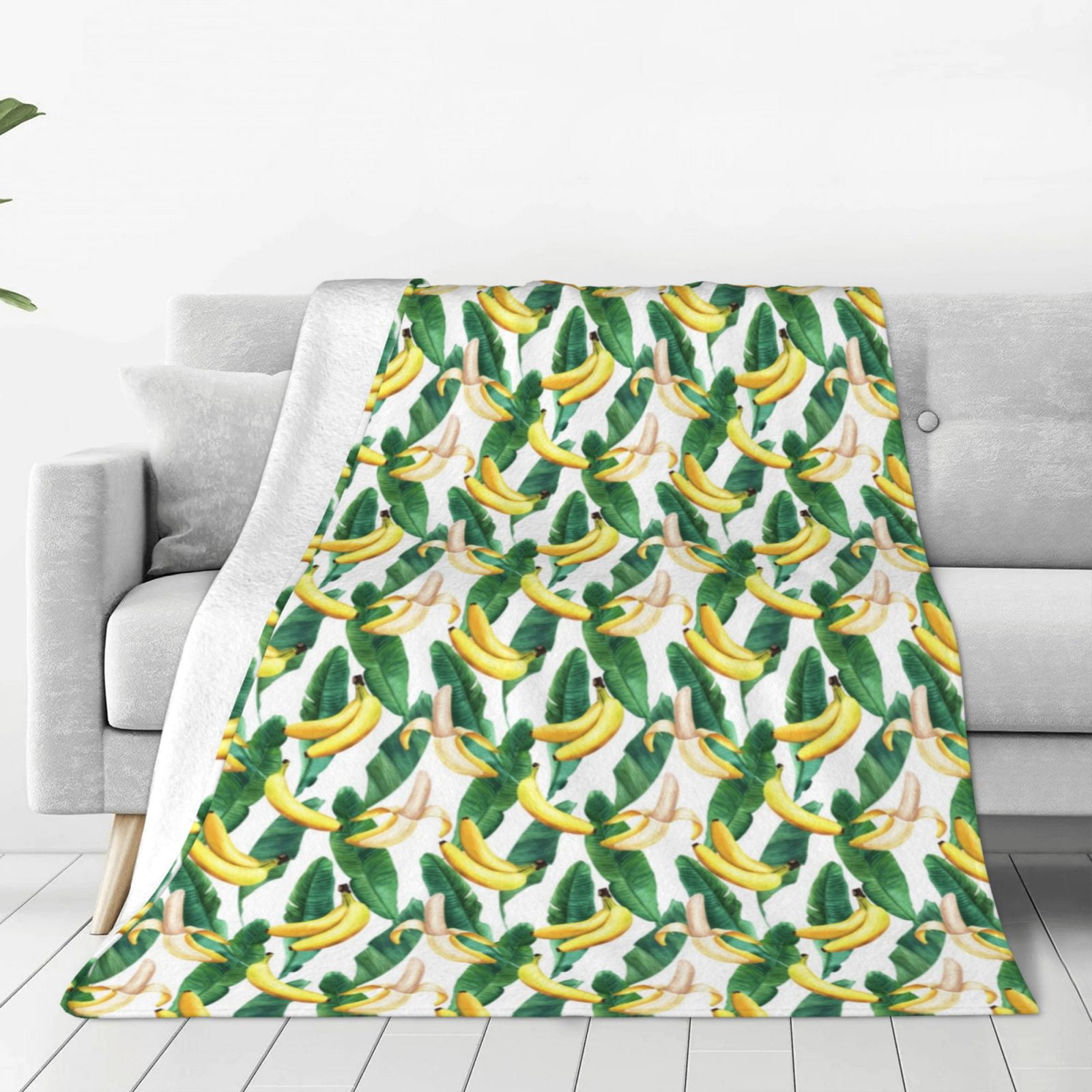 Coaee Banana Tree Leaves for Ultra-Soft Micro Fleece Blanket Throw ...