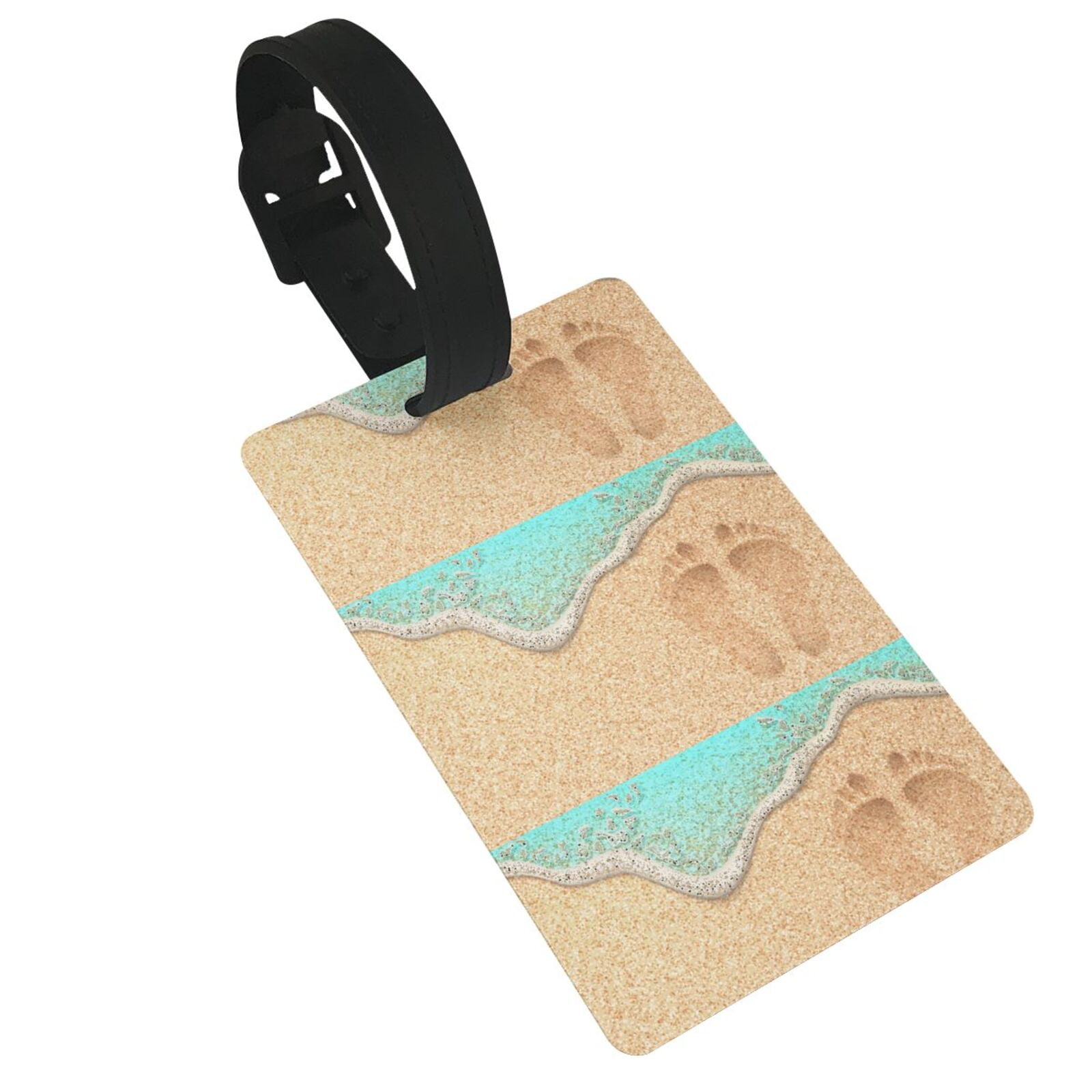 Coaee Beach Footprint Luggage Tag Schoolbag Tag with Name ID Card Can ...