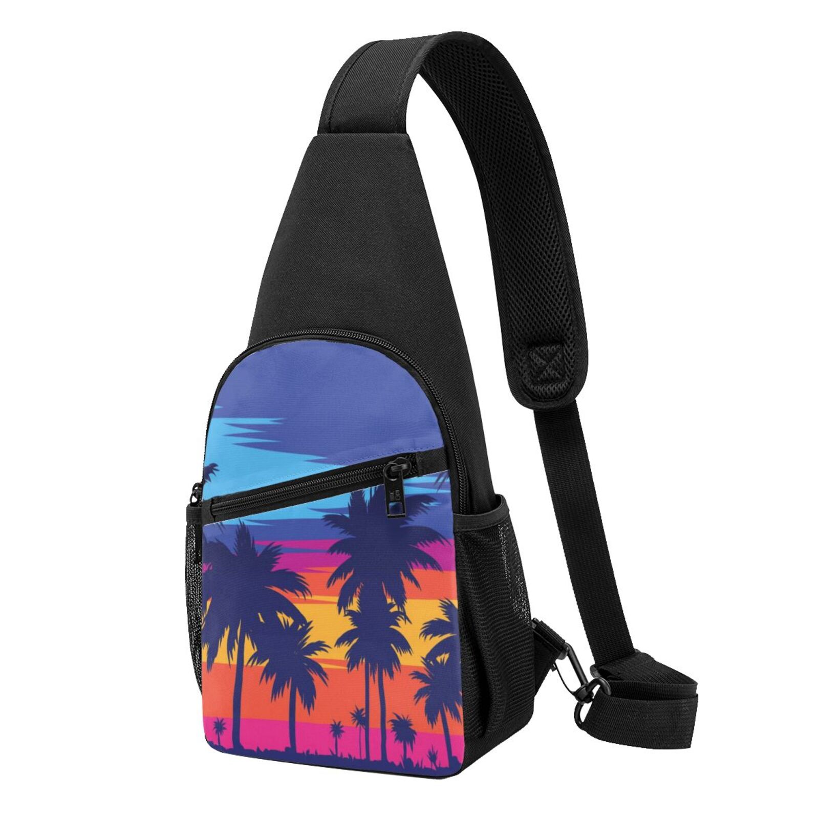 Coaee Beach with Palm Trees for Crossbody Sling Backpack Sling Bag ...