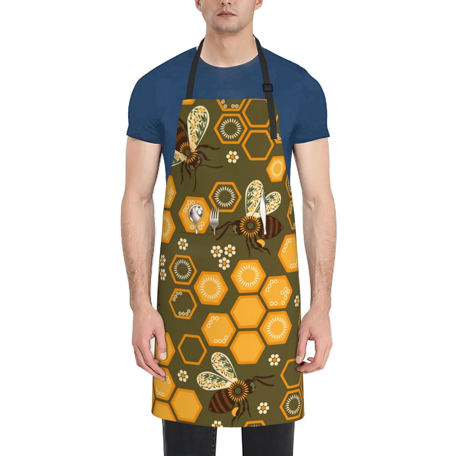 Coaee Bees and Honeycombs for Waterproof Apron for Unisex Adult with ...