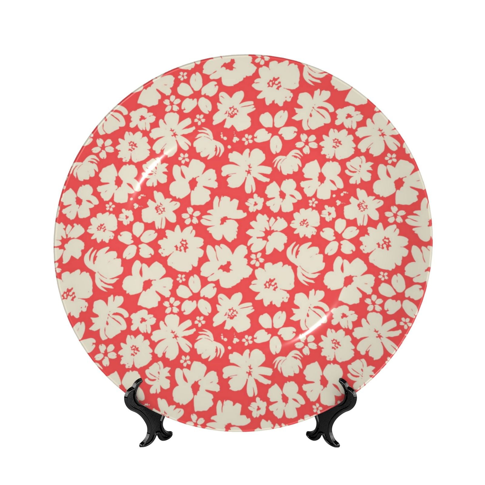 Coaee Beige Flowers for Bone China Decorative Plate Decorative Plate ...