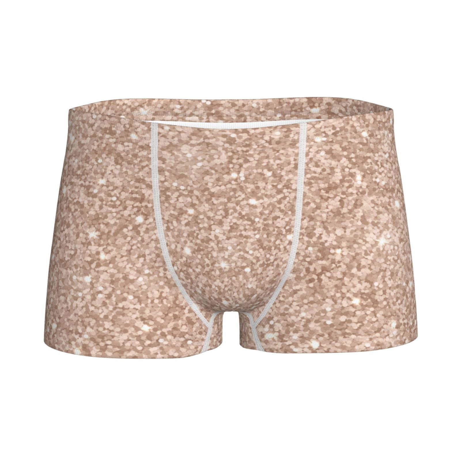 Coaee Beige Sparkling Glitter Boy's Cotton Boxer Briefs Soft and ...